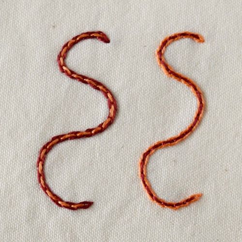 Tutoriel vidéo de broderie à la main au point de chaînette