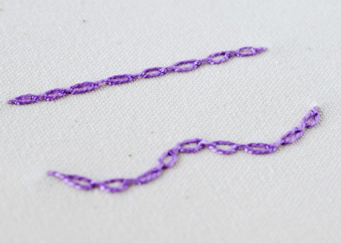 Tutoriel vidéo de broderie à la main au point de chaînette forçat