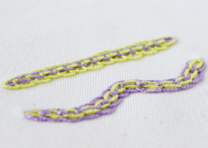 Tutoriel vidéo de broderie au point de chaînette entrelacé